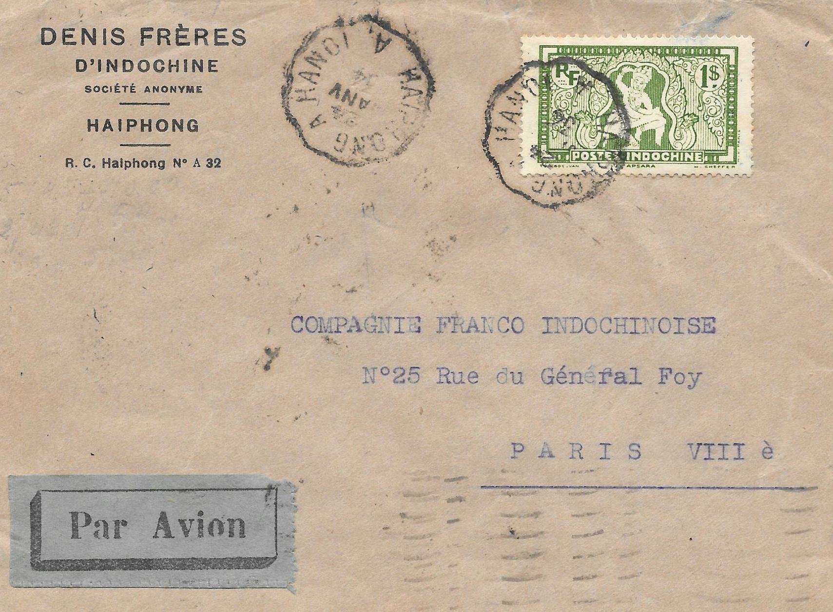 La Poste Ferroviaire En Indochine Ambulant Convoyeur PAR La Poste Ferroviaire En Indochine Ambulant Convoyeur PAR
